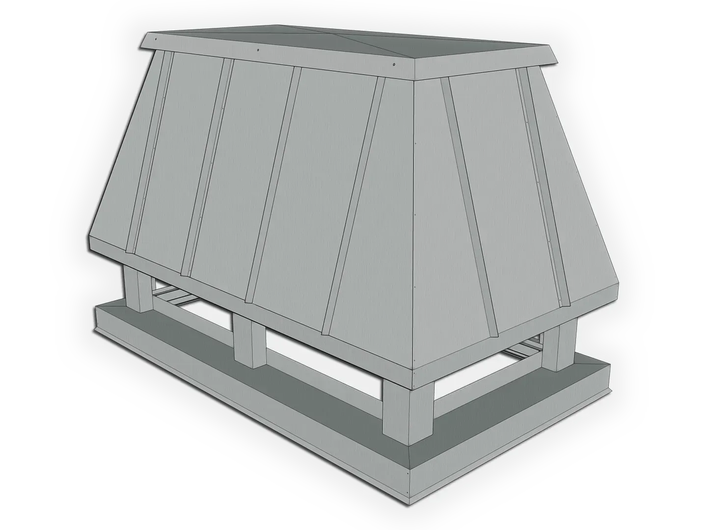 Standing Seam Roof Chimney Cap / Shroud | KM Sheet Metal